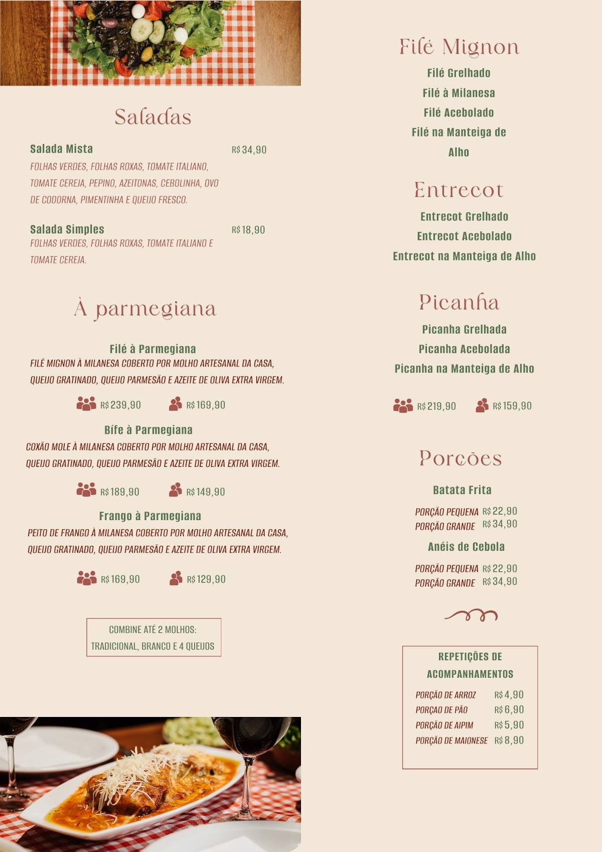 Menu em Restaurante Alambique, Carlos Barbosa