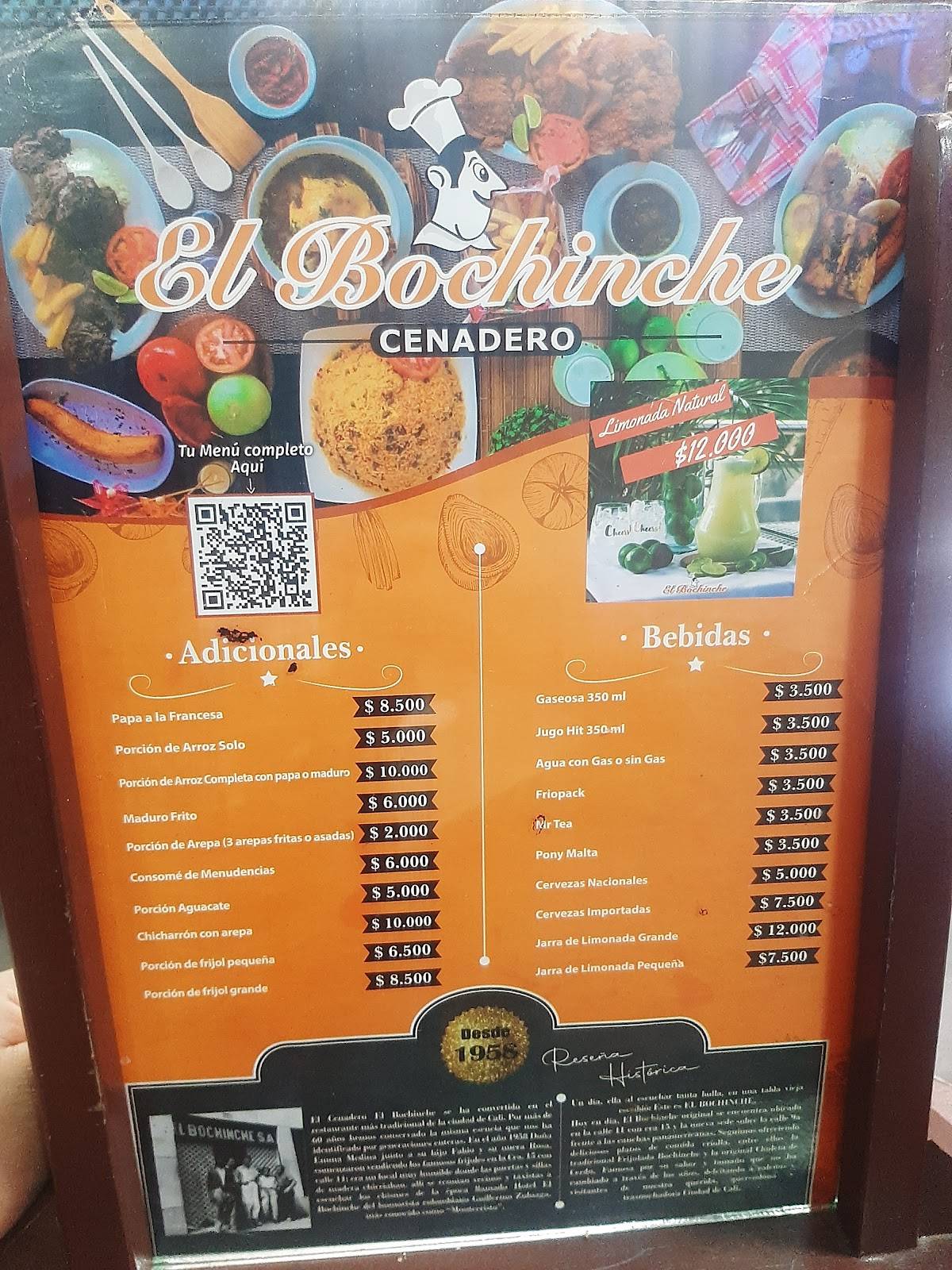 Carta de Restaurante El Bochinche Cenadero, Cali