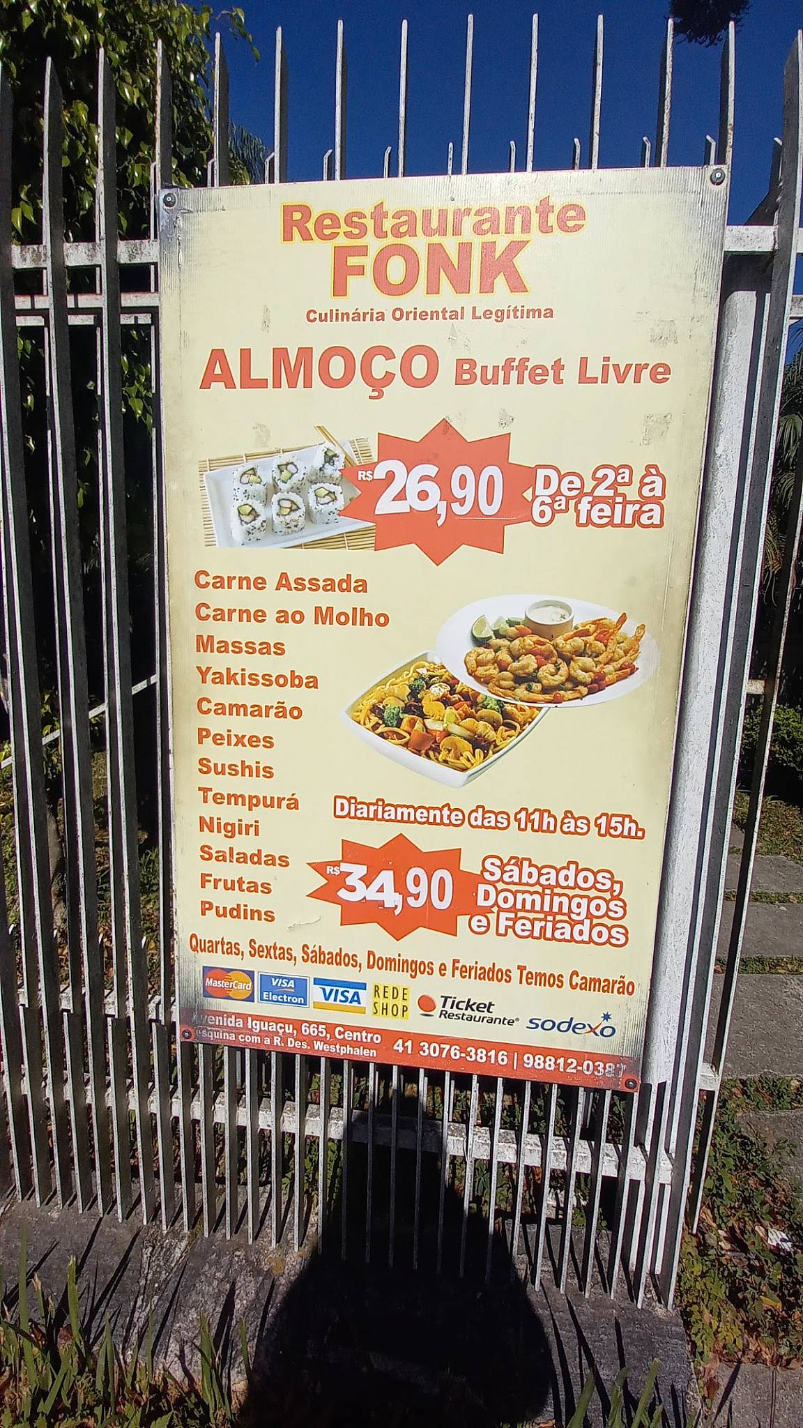 Menu em Restaurante Fonk, Curitiba, Avenida Iguaçu