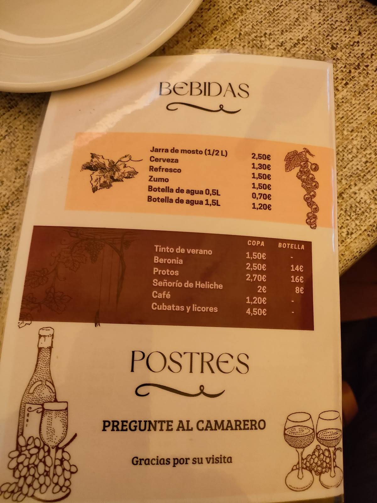Menu at Restaurante Hermanos Casera, Villanueva del Ariscal