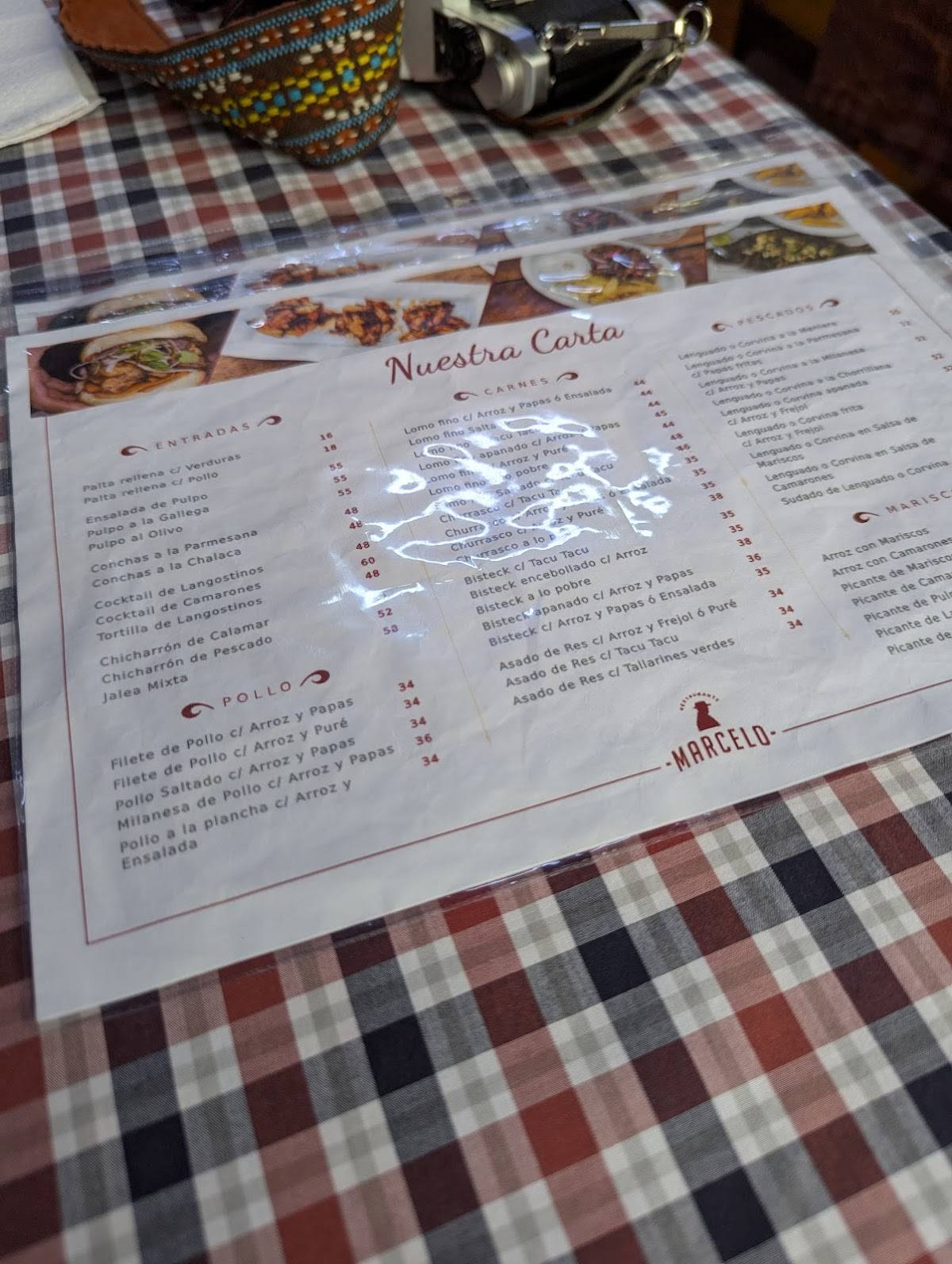 Carta de Restaurante Marcelo, Chancay