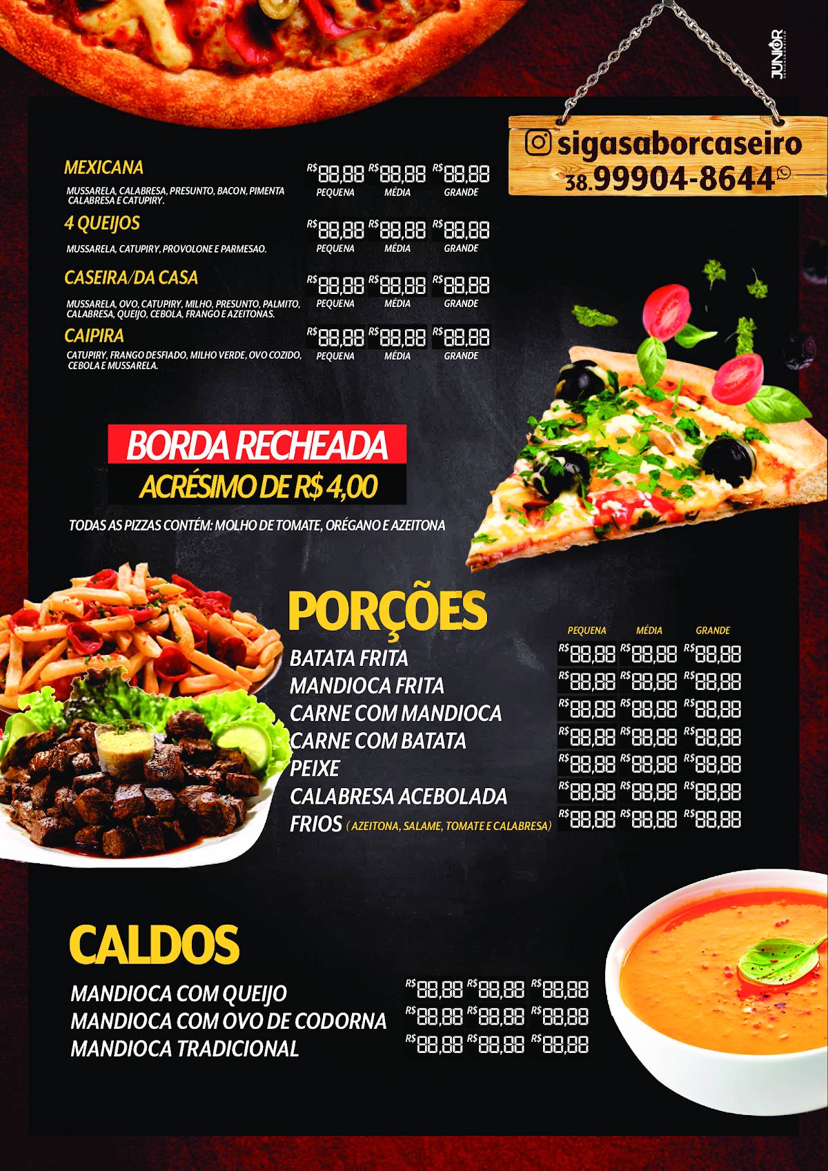 Menu at Restaurante Sabor Caseiro, Brazil, Av. Belo Horizonte