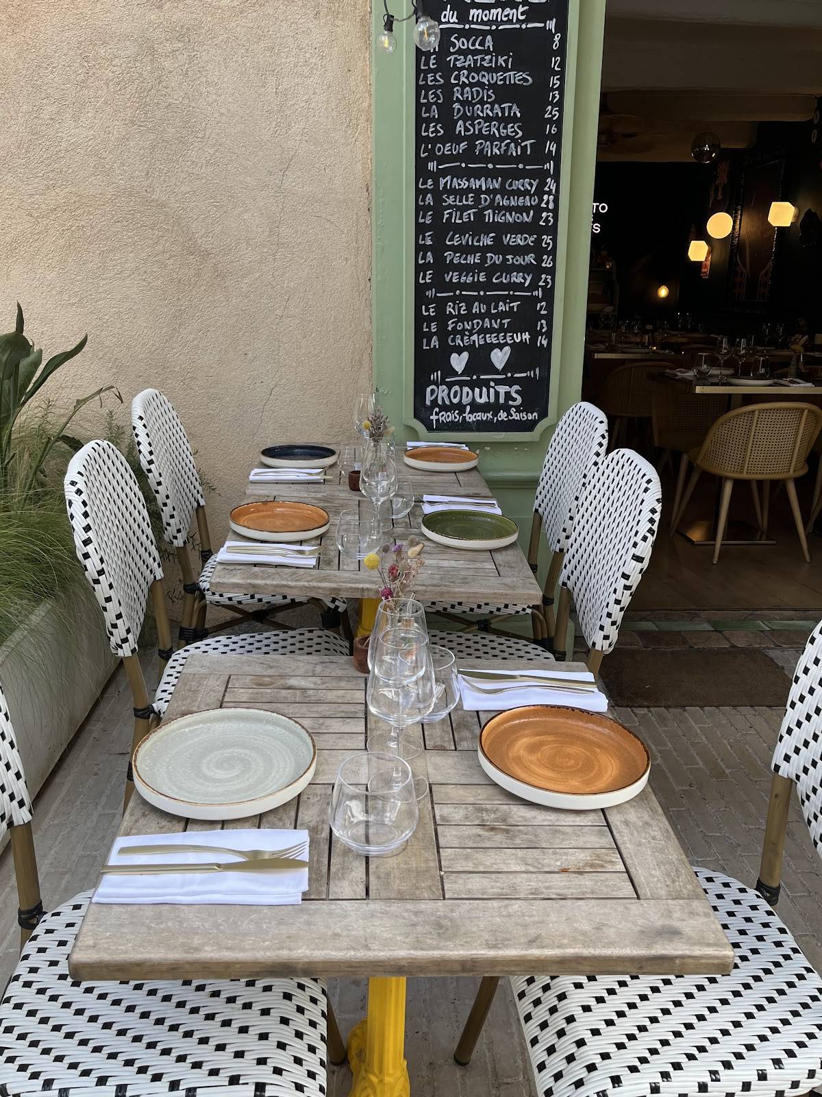 Menu au Resto des Arts restaurant, Mougins