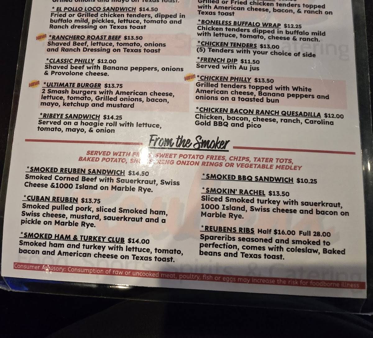 Menu at Reubens(Parkway) pub & bar, Greer