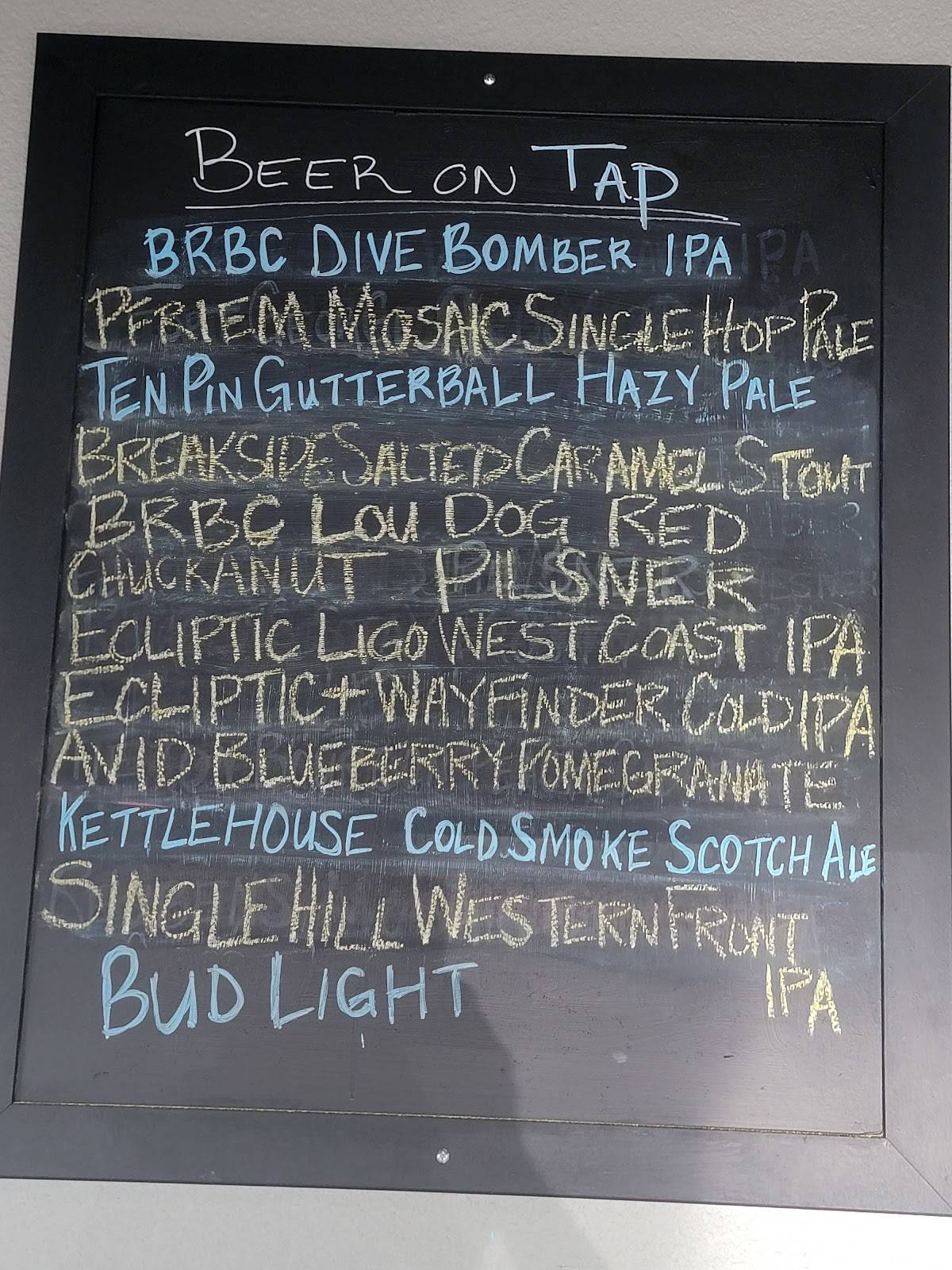 Menu at The Dive pub & bar, Richland