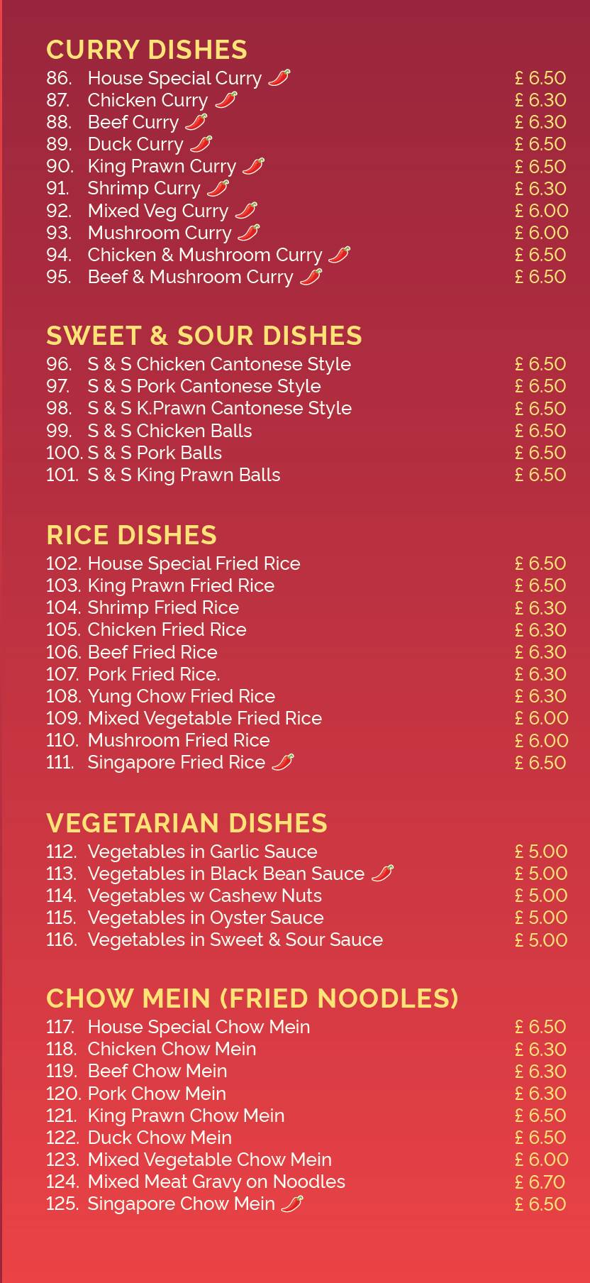 Menu at Rickshaw restaurant, Bridgend