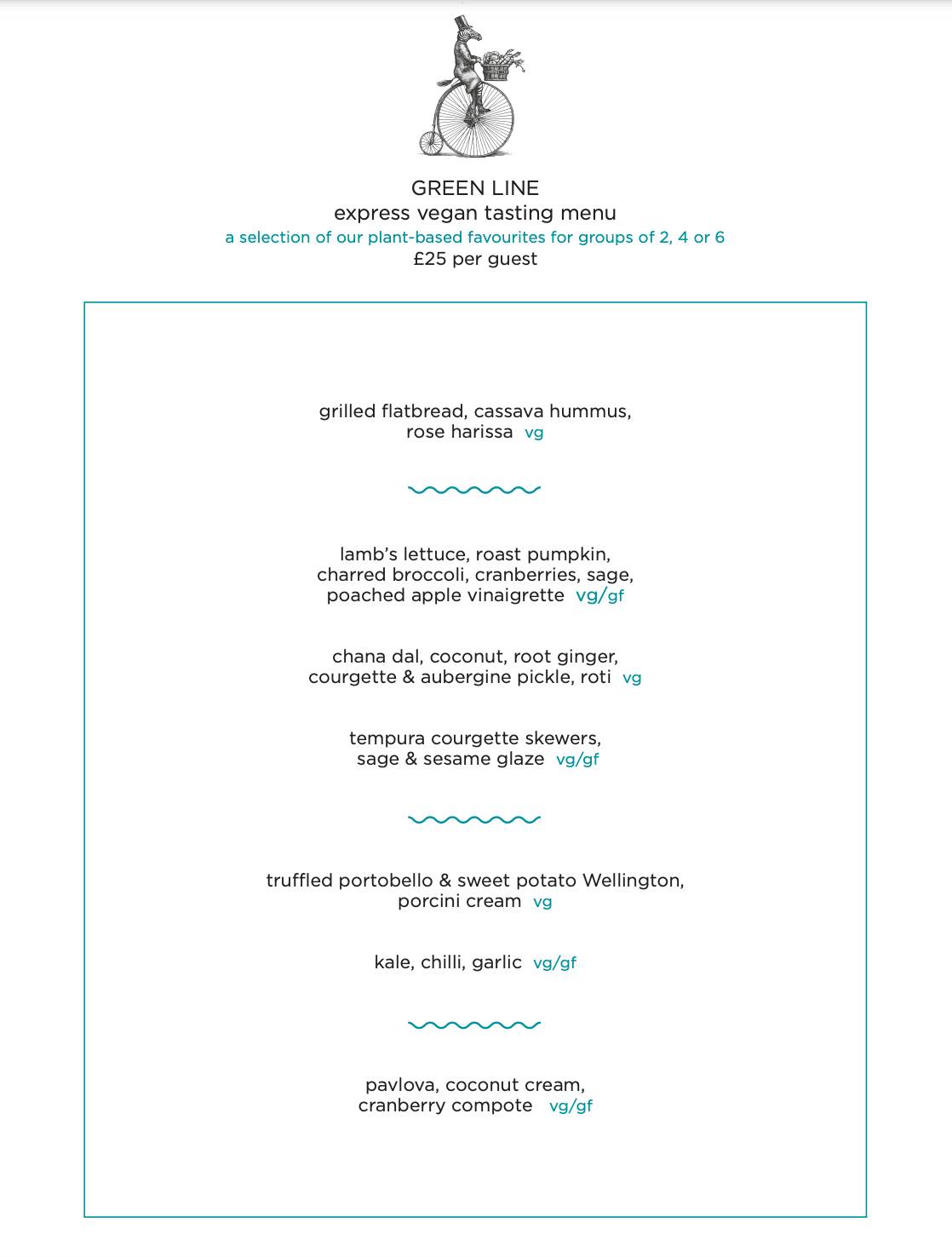 Menu at Riding House Bloomsbury restaurant, London, 1