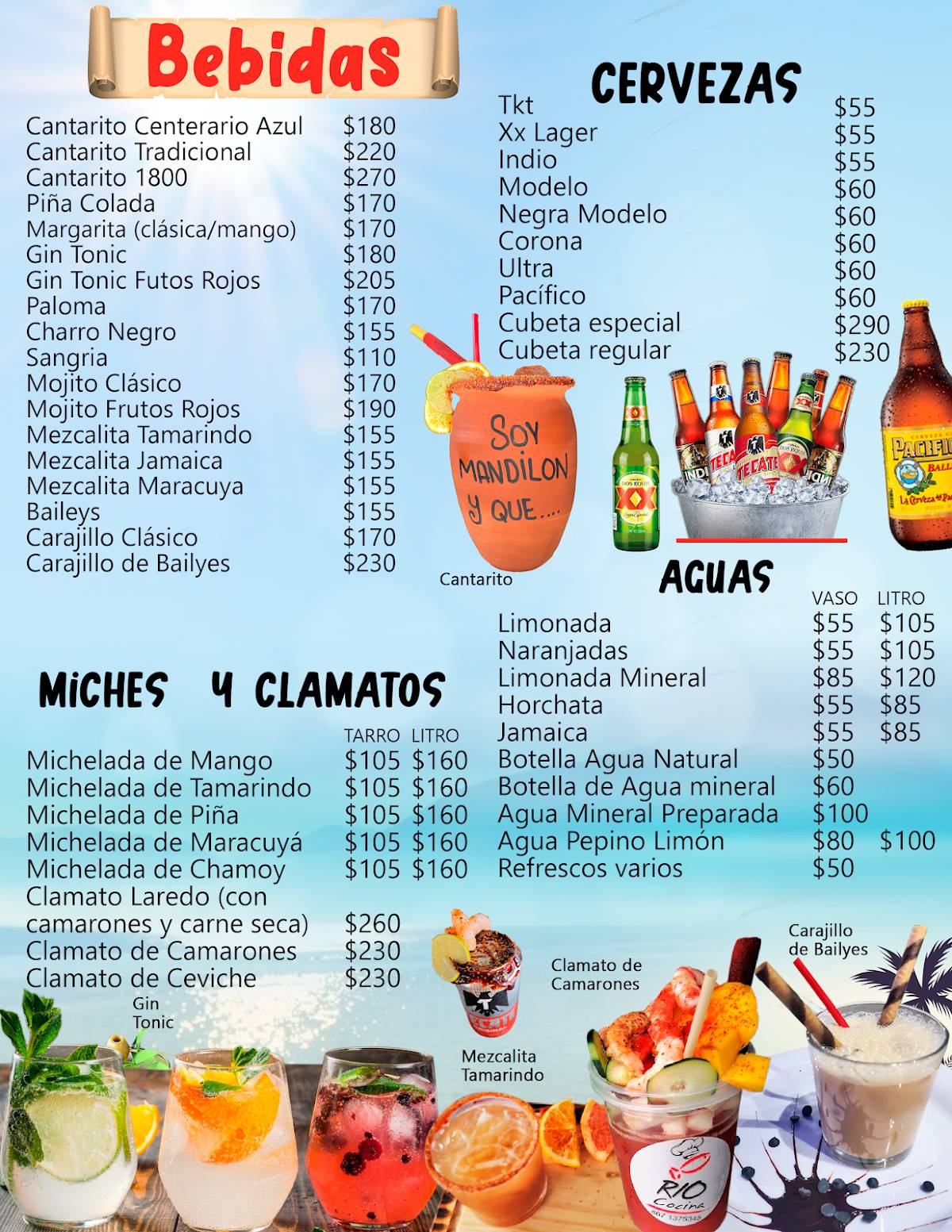 Menu at Rio cocina Restaurante de Mariscos nuevo laredo, Nuevo Laredo