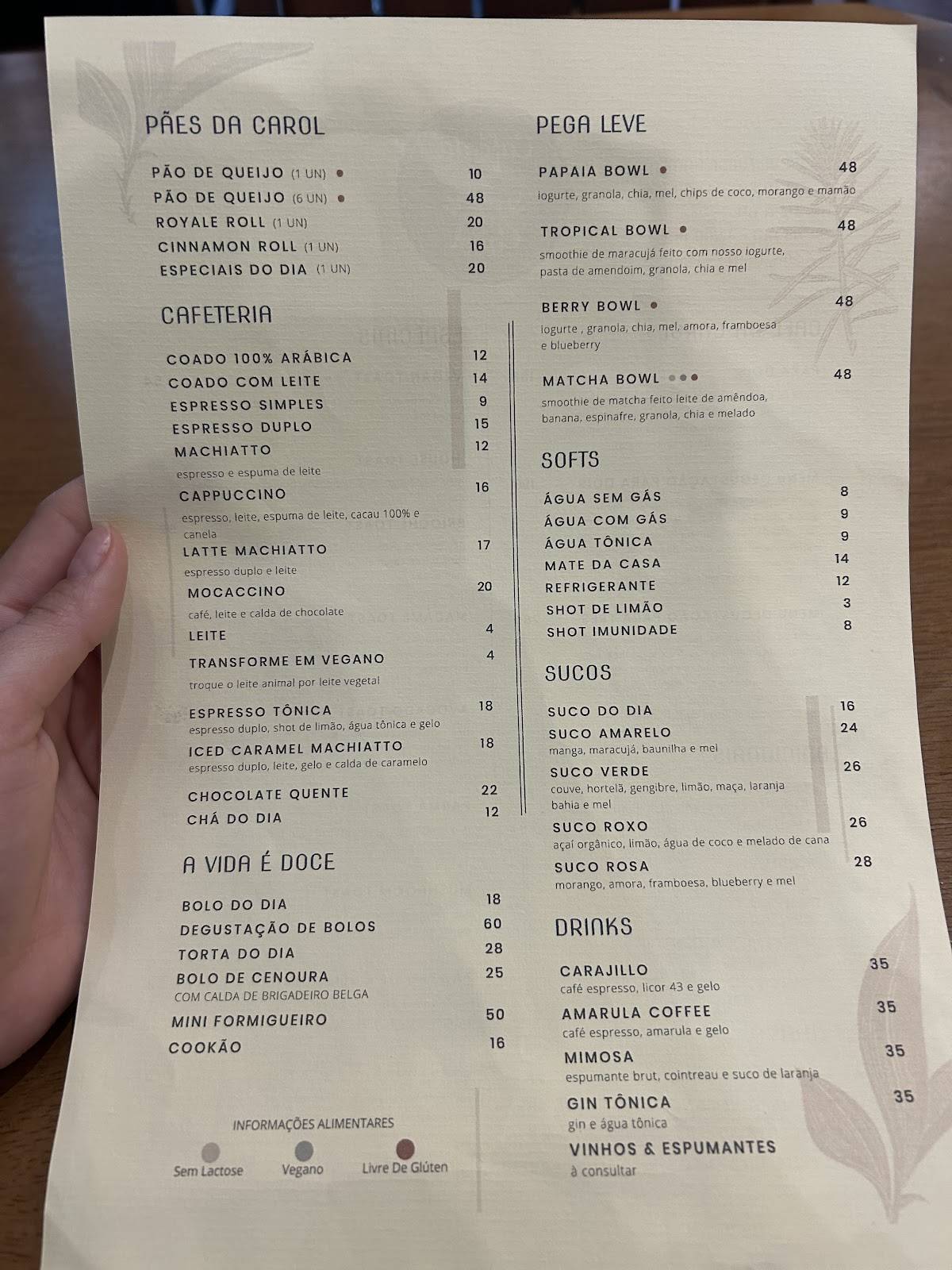 Menu em Café da Carol, Rio de Janeiro, R. Custódio Serrão
