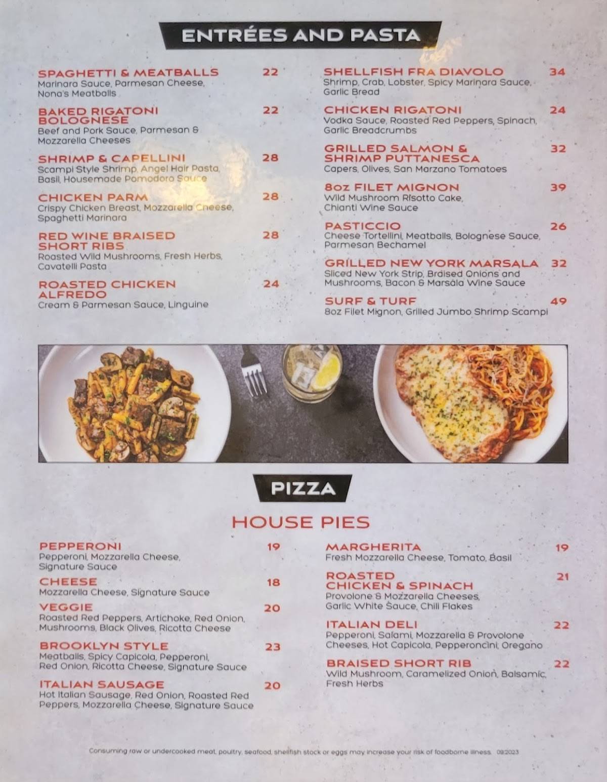 Carta del restaurante River Rock Pizza & Pasta, Laughlin, S Casino Dr