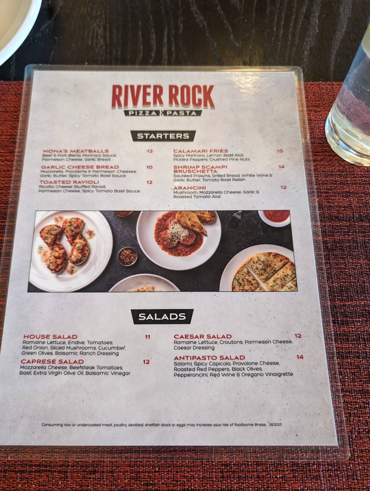 Menu at River Rock Pizza & Pasta restaurant, Laughlin, S Casino Dr