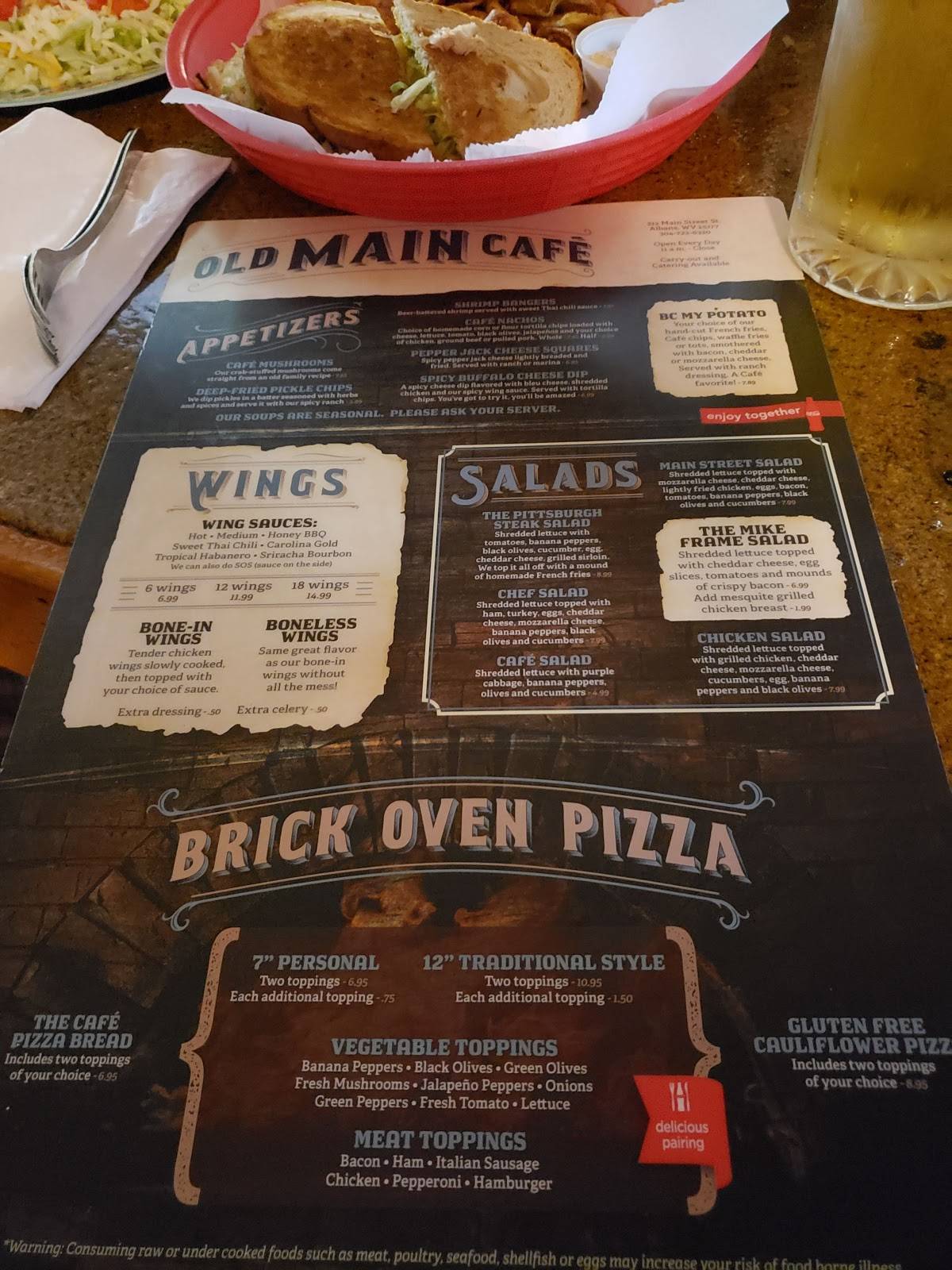 Menu at River's Edge Cafe, Saint Albans