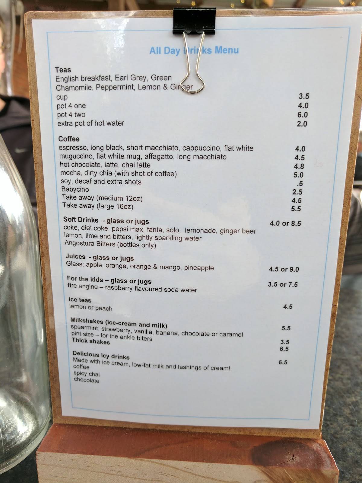 Menu at Riverside at Woodbridge cafe, Woodbridge
