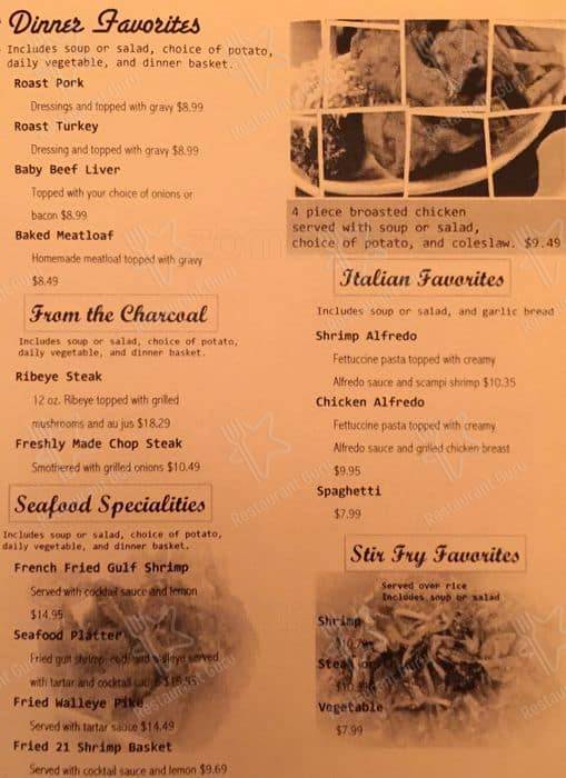 Menu at Riverview Family Restaurant, Kiel