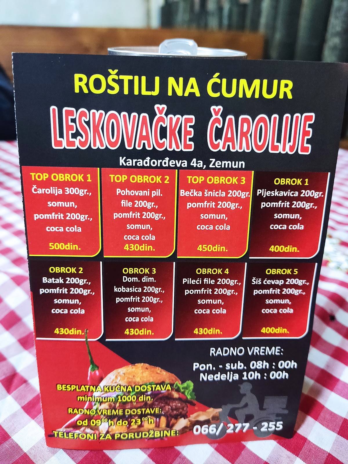 Carta del restaurante "ČUDESA OD MESA" LESKOVAČKE ČAROLIJE!!! Tel ...