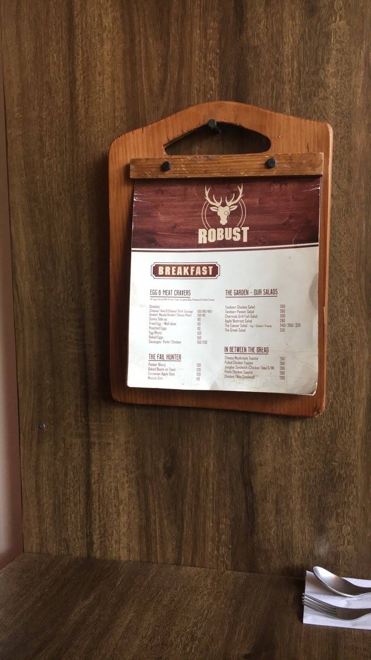 Menu at Robust, Pune, GVMX+MPF