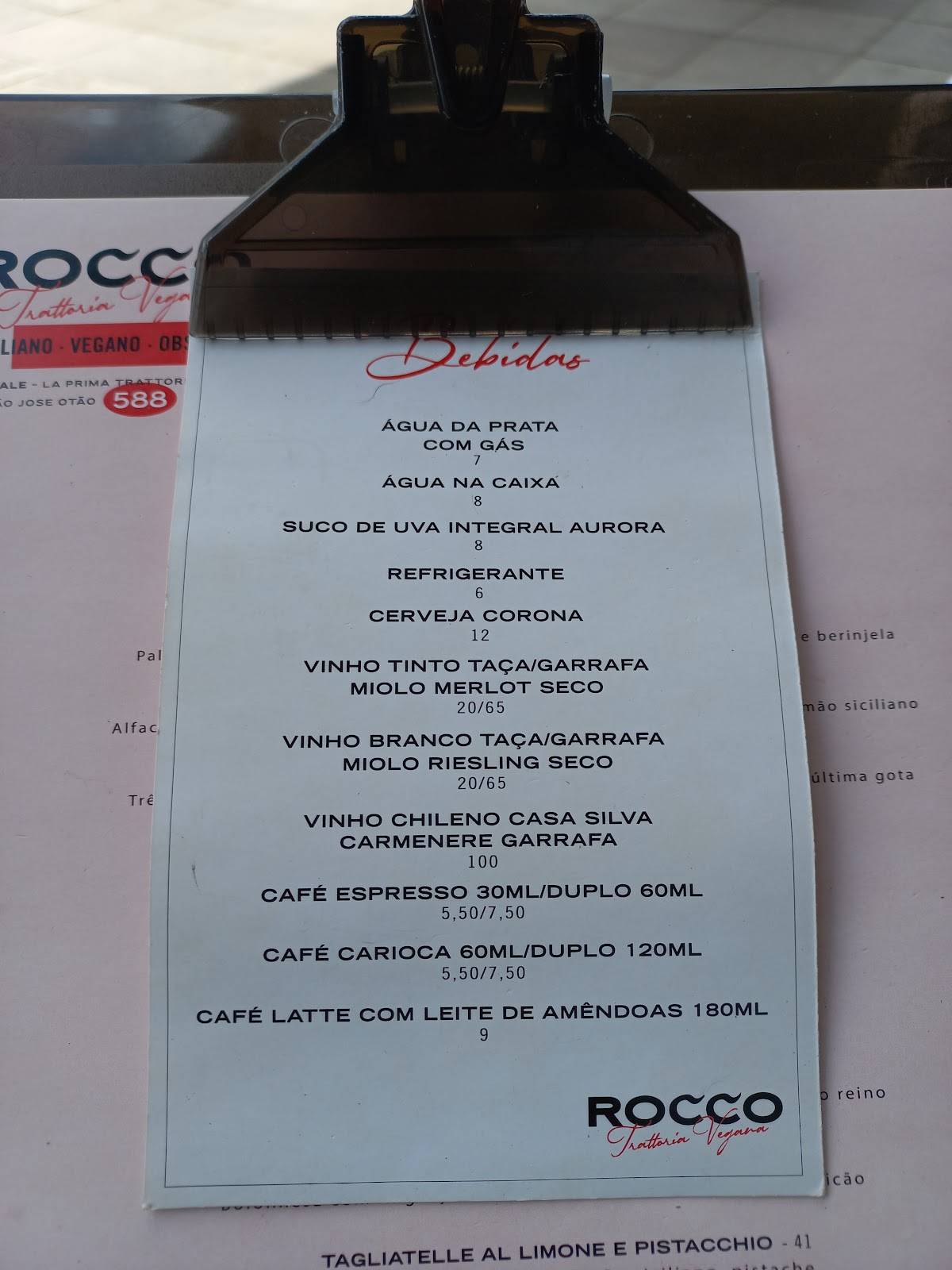 Menu em Rocco Trattoria Vegana restaurante, Porto Alegre