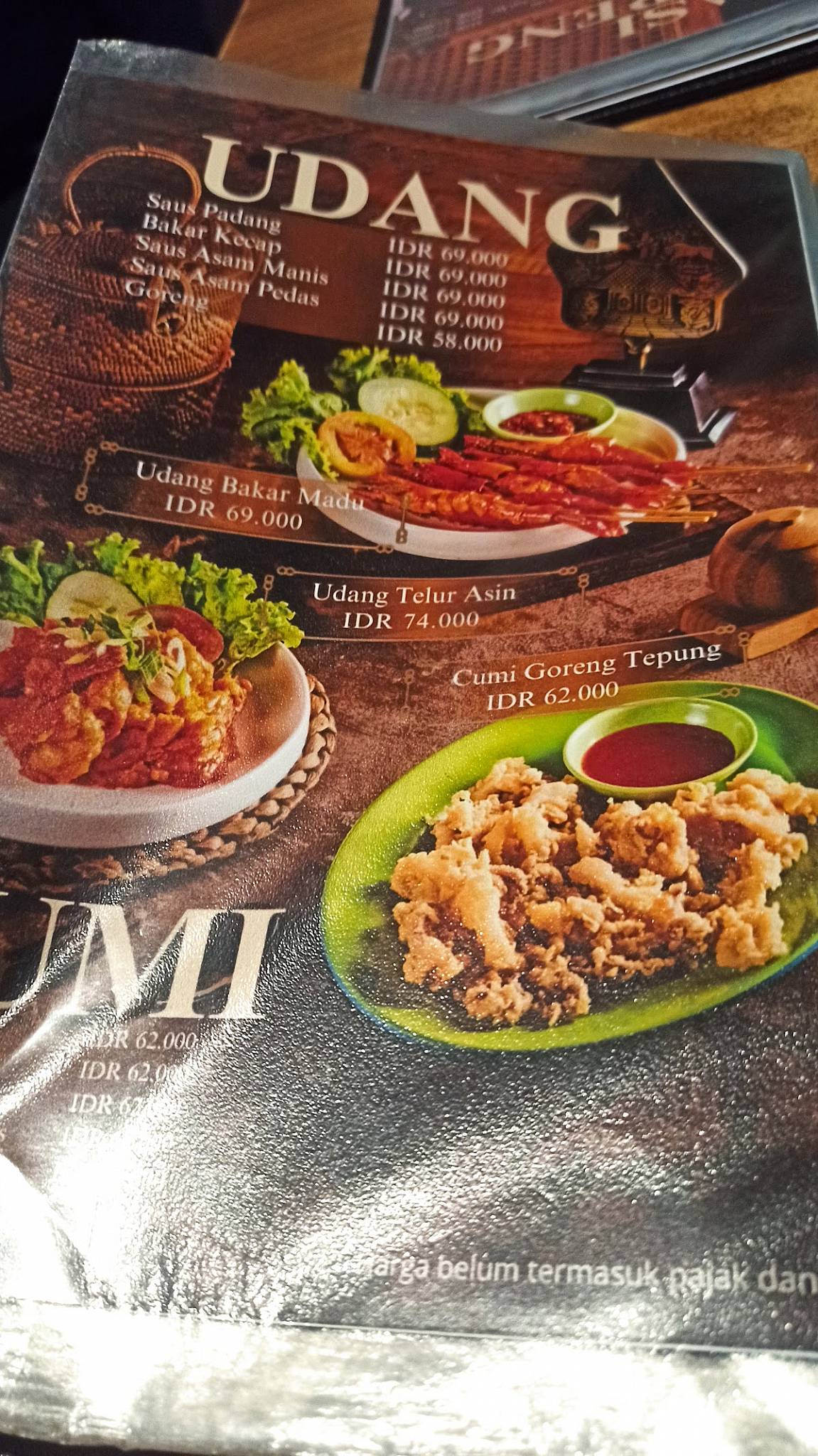Menu at Rodjo Resto restaurant, Semarang