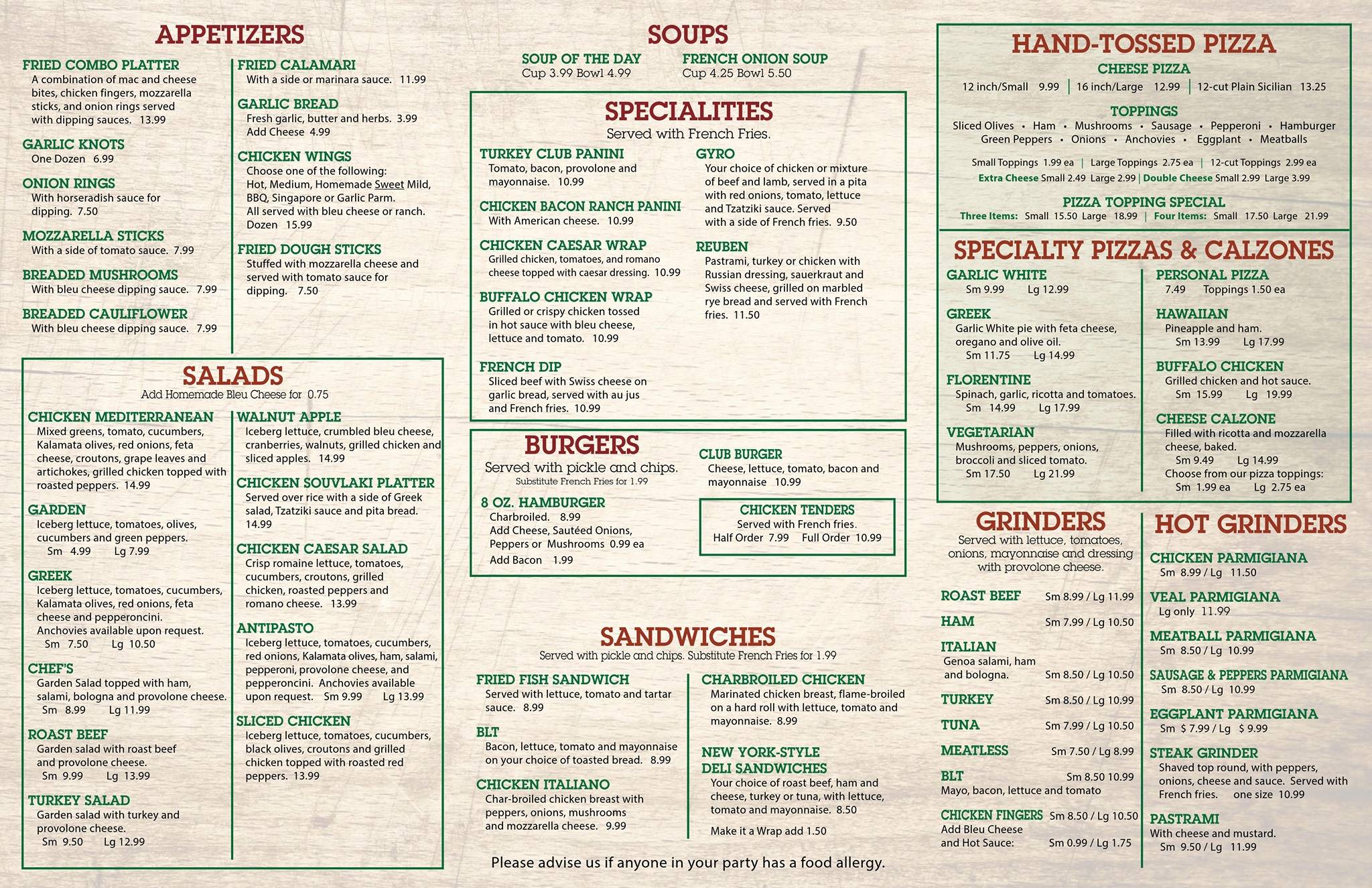 Menu at Romana's Italian Kitchen pizzeria, Johnstown