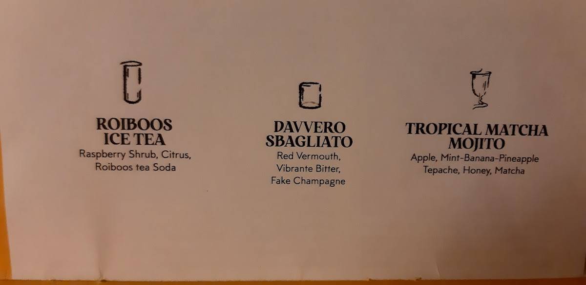 Menu at The Court Bar. Palazzo Manfredi, Rome