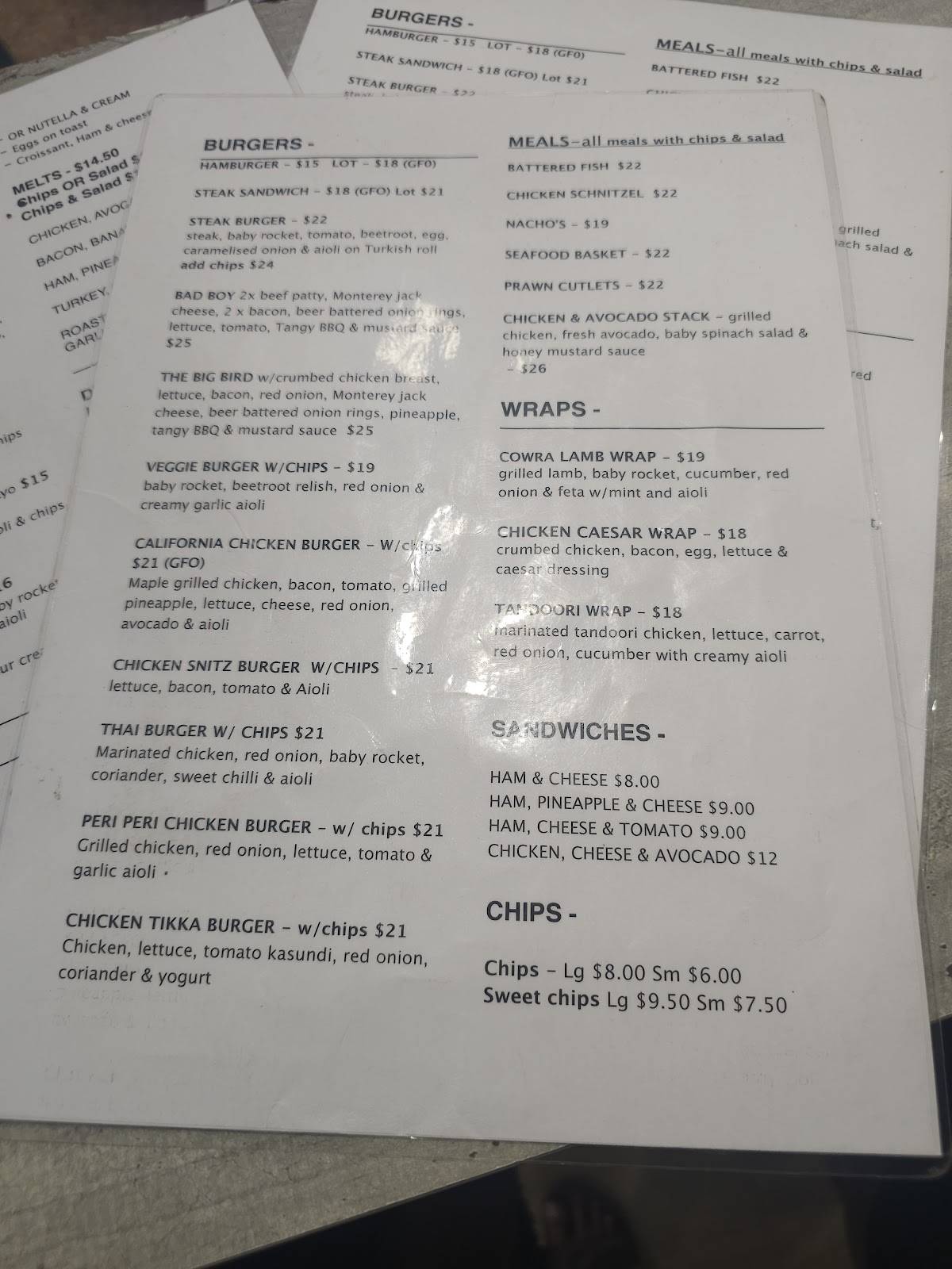 Menu at Rose Garden Coffee Place restaurant, Cowra, Borrowa Road