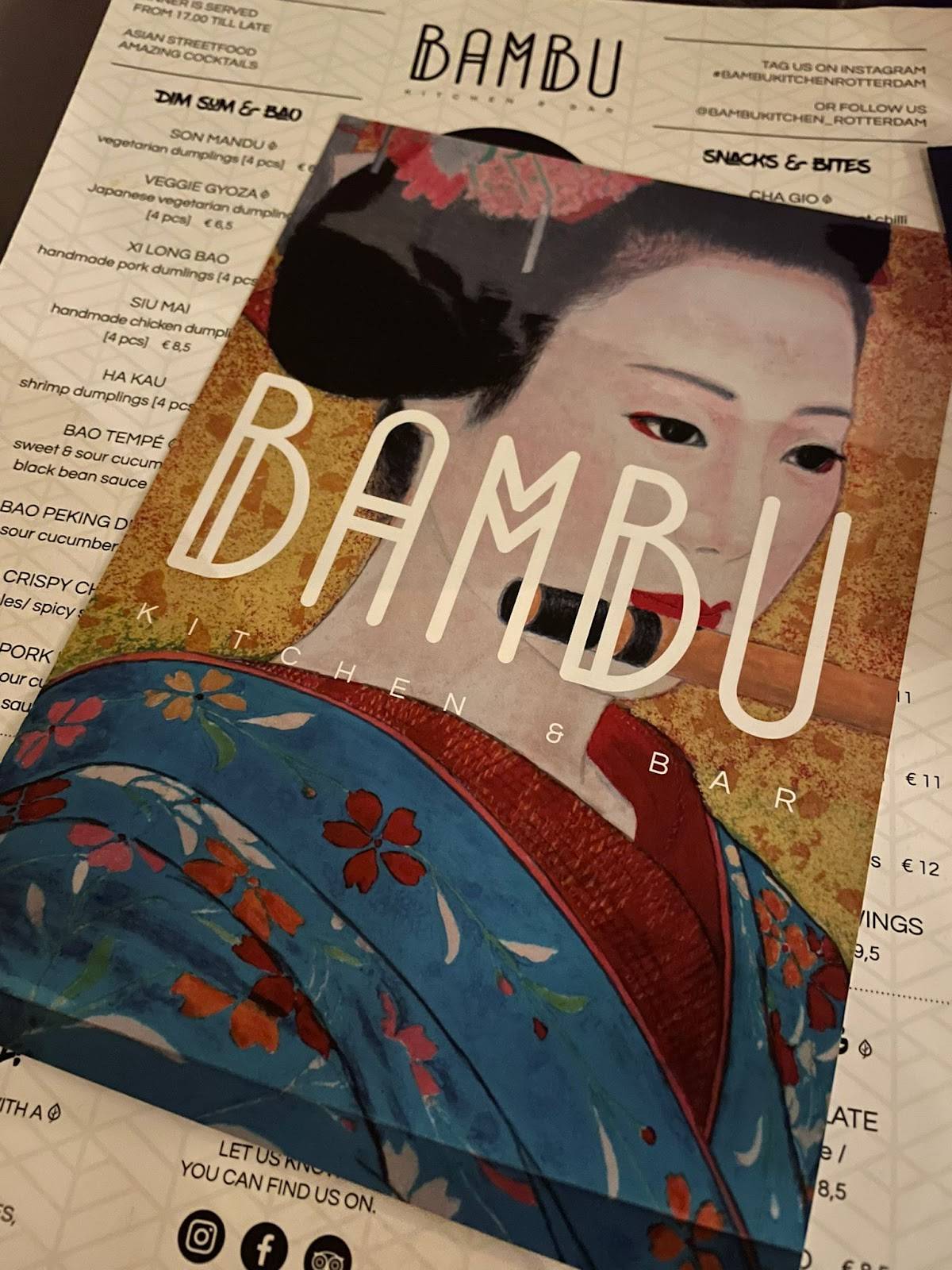 Menu au Bambu Kitchen & Bar, Rotterdam