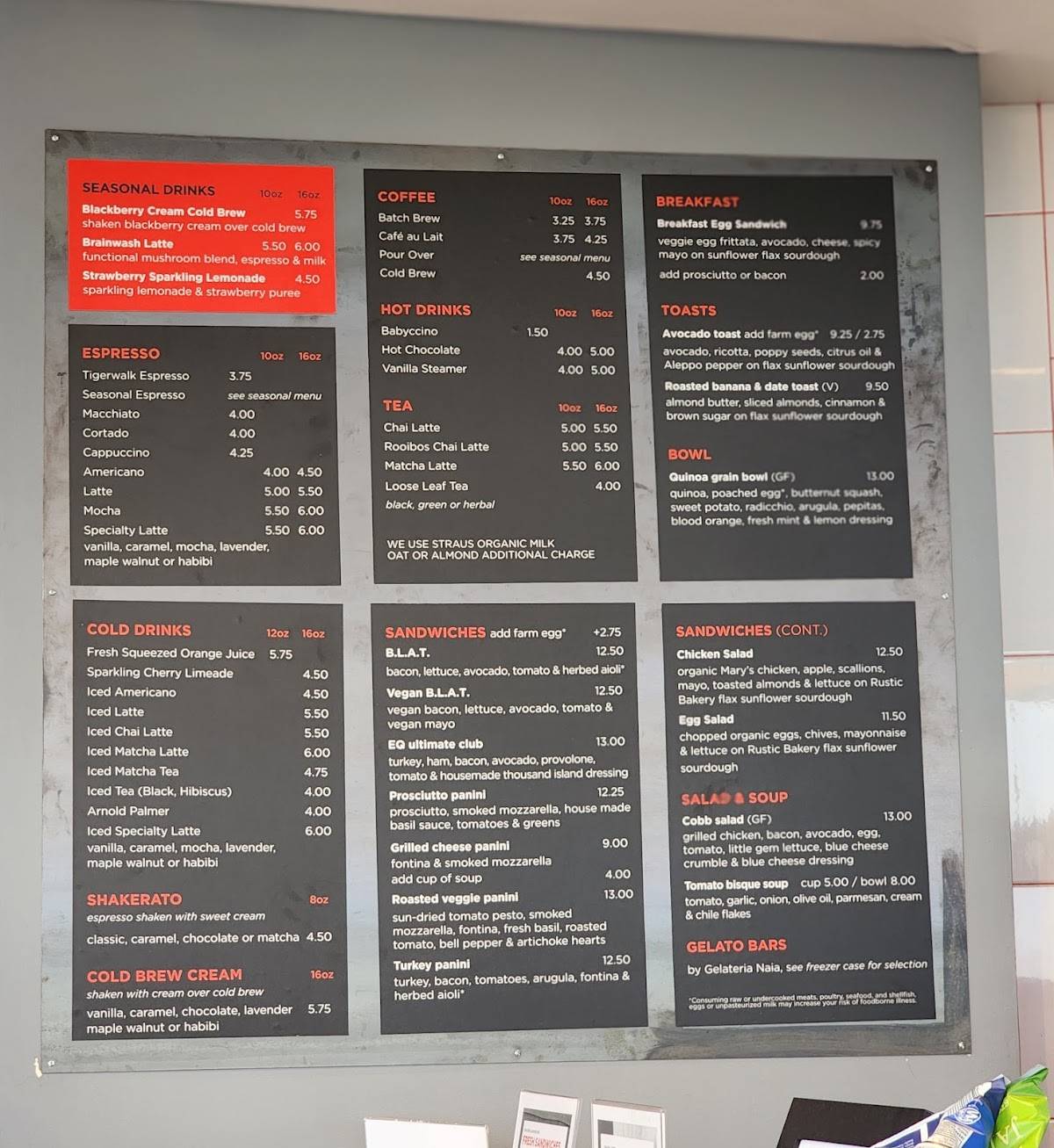 Menu at Round House Cafe, San Francisco, Golden Gate Brg