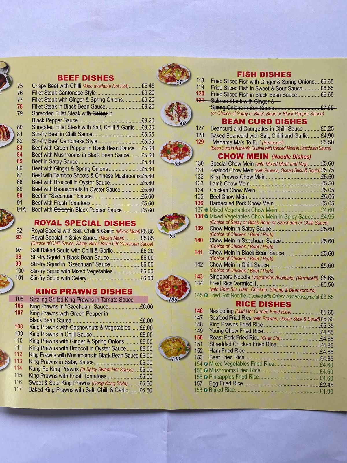 Menu at Royal Kitchen restaurant, Ammanford