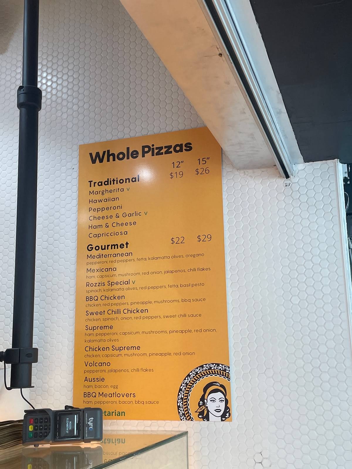 Menu at Rozzis Elizabeth pizzeria, Melbourne, Shop 1/289 Flinders Ln