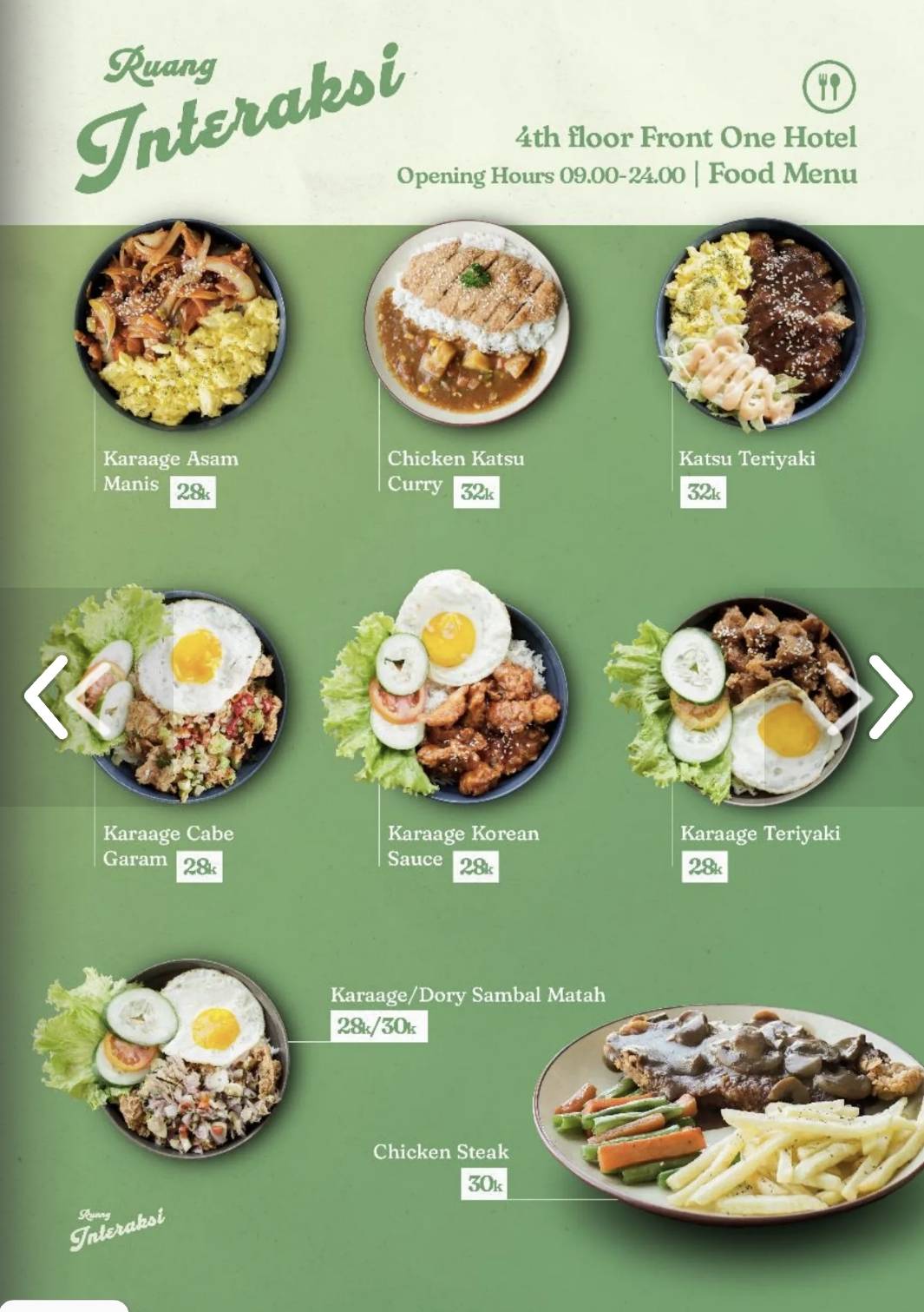 Menu at Ruang Interaksi cafe, Semarang