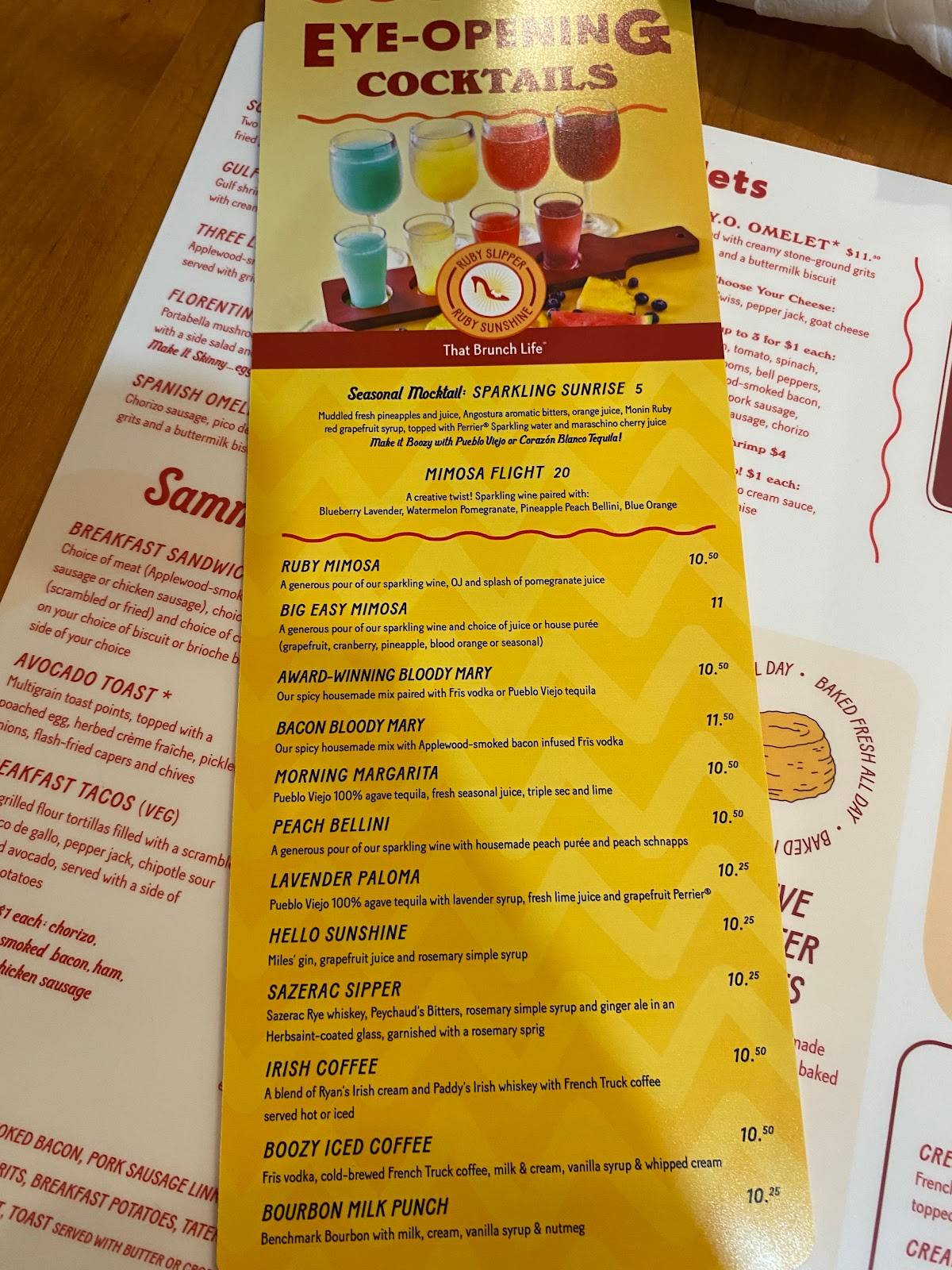 Menu at Ruby Slipper pub & bar, Miramar Beach