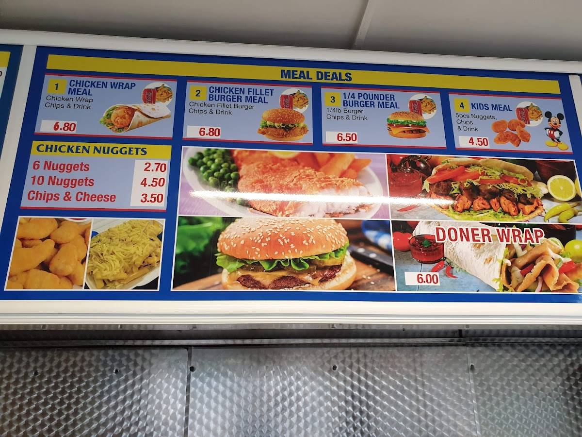 Menu at Rumbles Fish Bar, East Harling