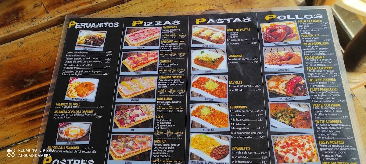 Carta del restaurante Rustica, Arequipa, Av. Dolores 105