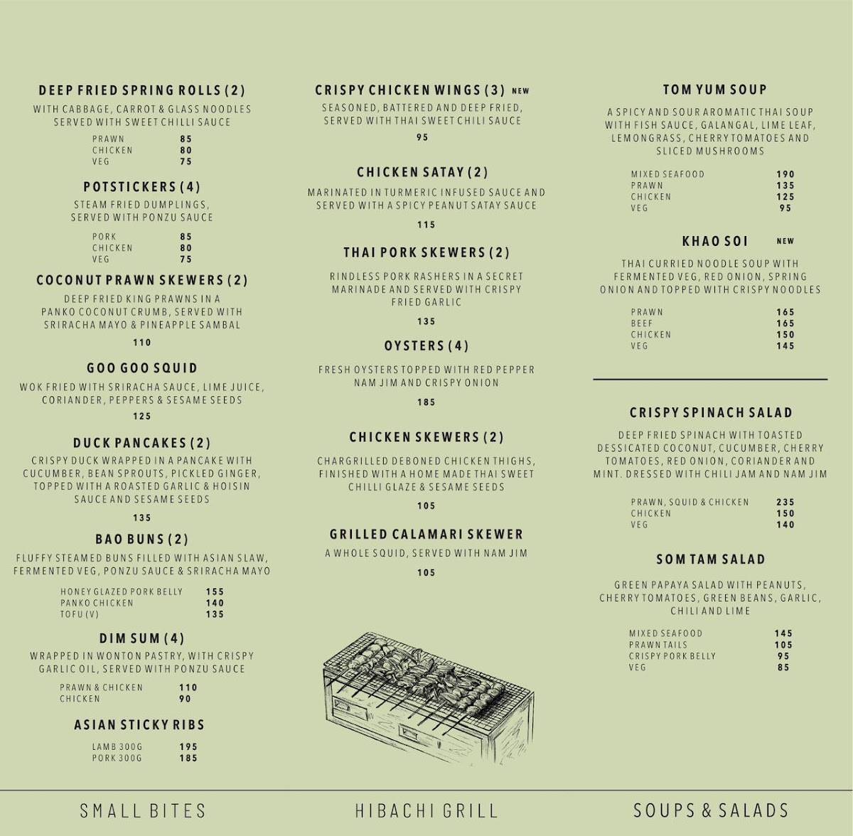 Menu at SOI 55 Thai Eatery Ballito restaurant, Dolphin Coast