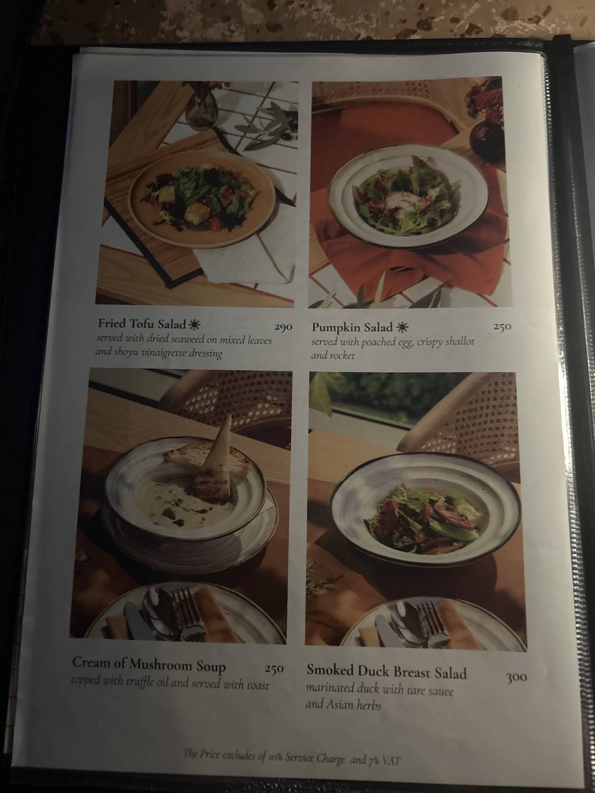 Menu at SOL & LUNA BKK restaurant, Bangkok