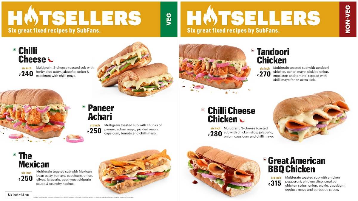 Menu at SUBWAY VVIP MALL, Ghaziabad