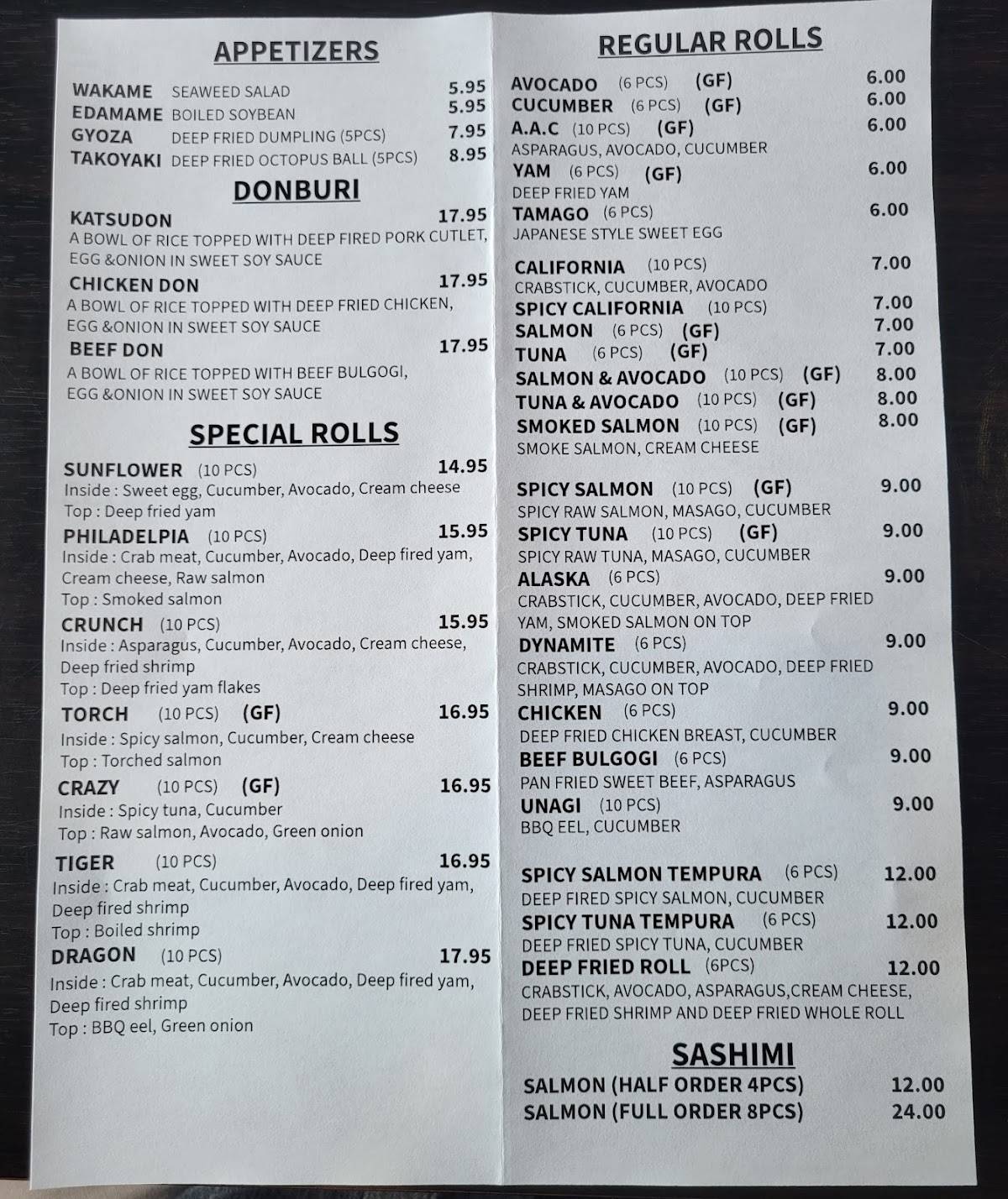 Menu at SUSHISMITH restaurant, Winkler