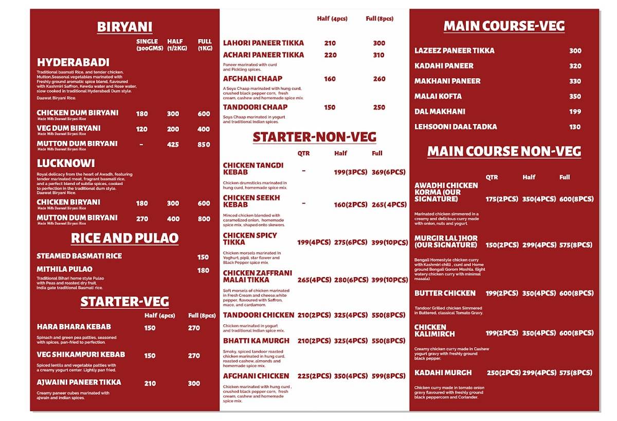 Menu at Saffroma- Biryani Korma Kebab, Noida