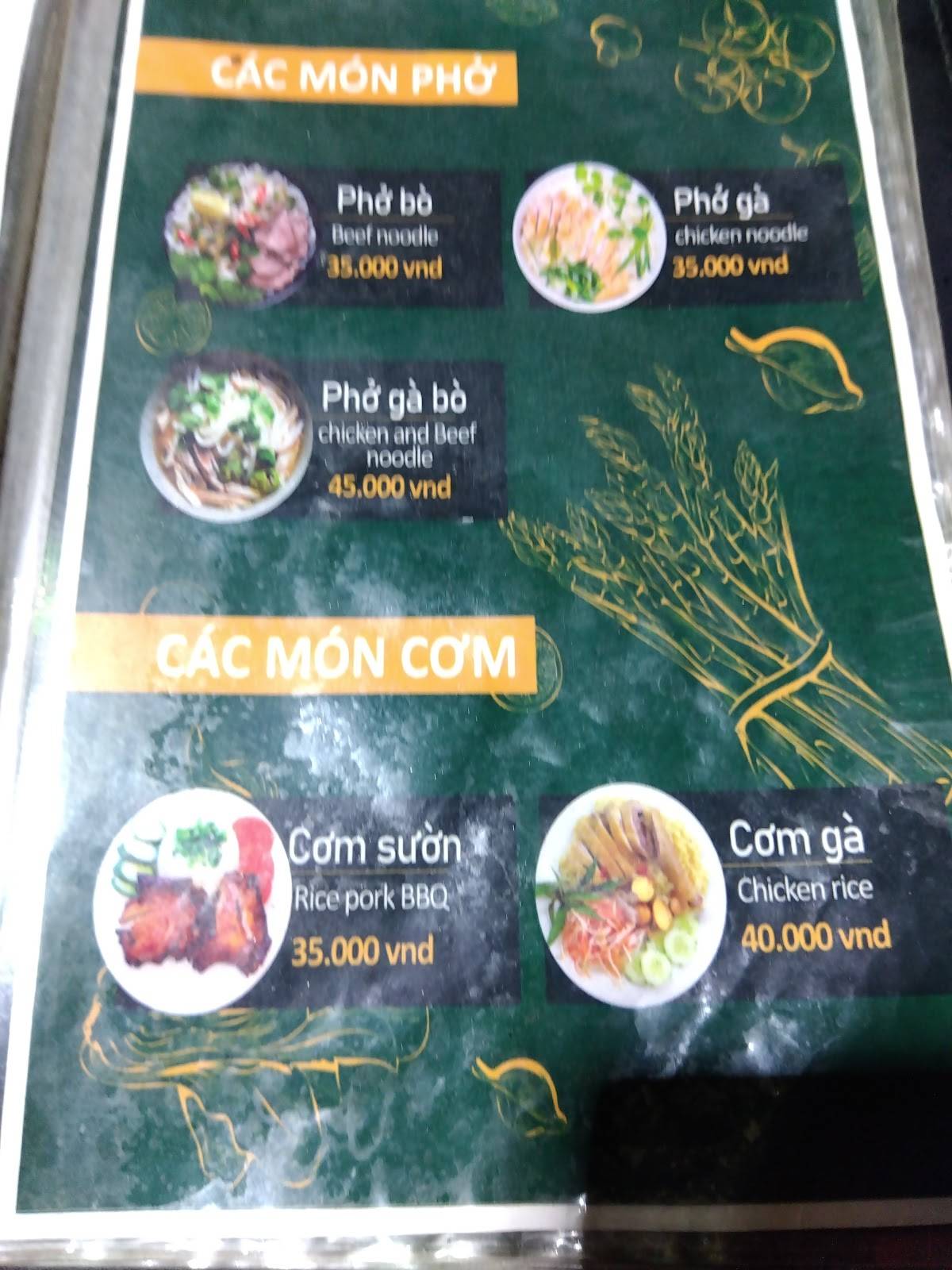 Menu at Sai Thanh cơm Tam restaurant, Da Nang