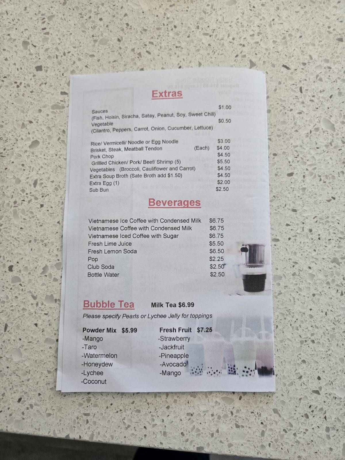 Menu at Saigon Chef 2 (Chestermere) restaurant, Chestermere
