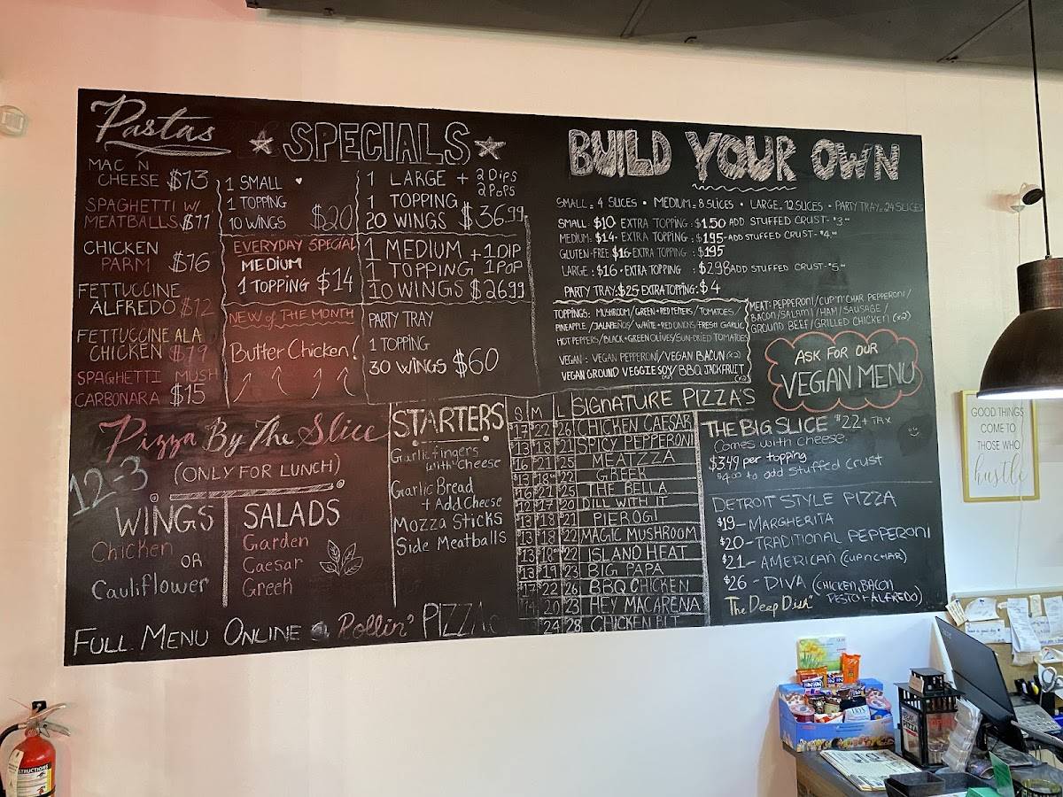 Menu at Rollin' Pizza - Handcrafted Pizza + Pasta pizzeria, St. Catharines