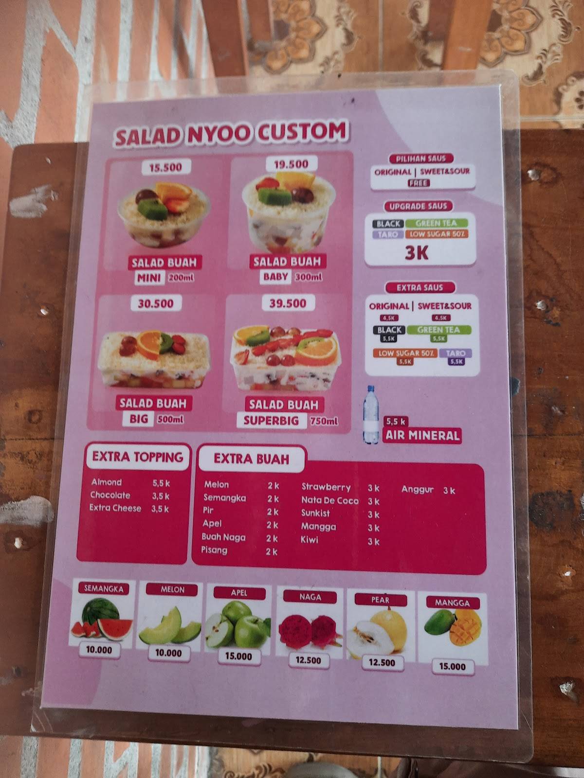 Menu at Salad Nyoo & Joocy Juice - Baturetno (#1 PELOPOR Salad Buah dan ...