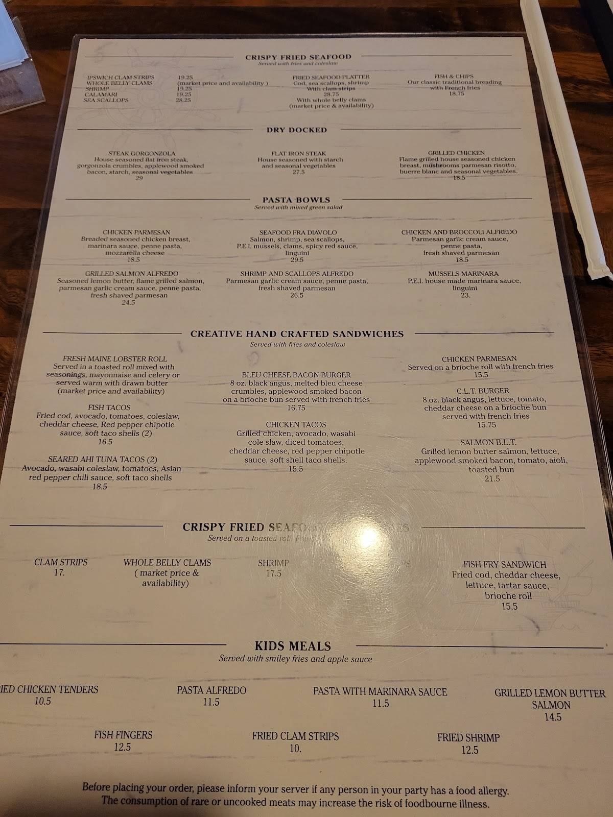 Menu at Salmon Run Fish House restaurant, Lee, 78 Main St