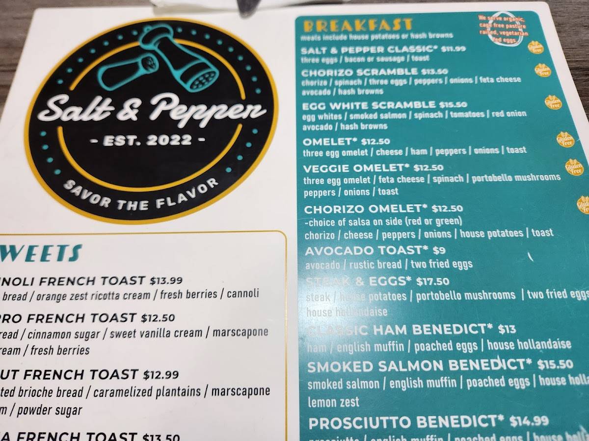 Menu at Salt & Pepper Cafe, Prescott