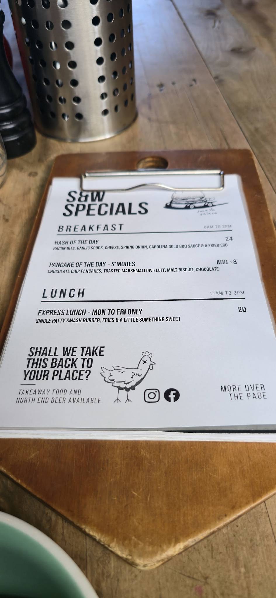 Menu at Salt and Wood BBQ, Waikanae