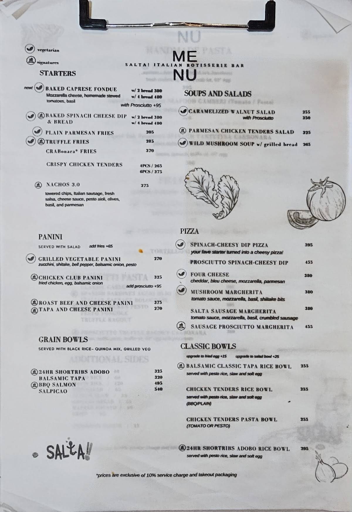 Menu at Salta! Matahimik St. restaurant, Quezon City