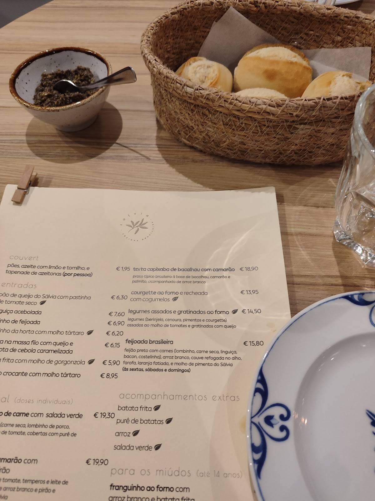 Menu em Sálvia Cozinha Brasileira restaurante, Porto