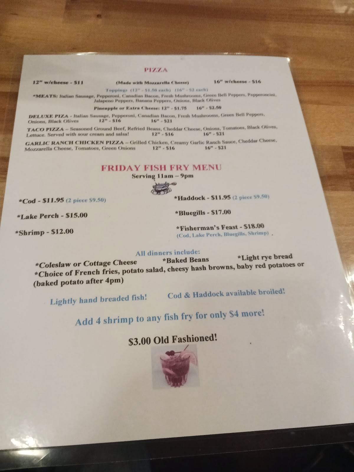 Menu at Sam's Saloon & Grill pub & bar, Randolph