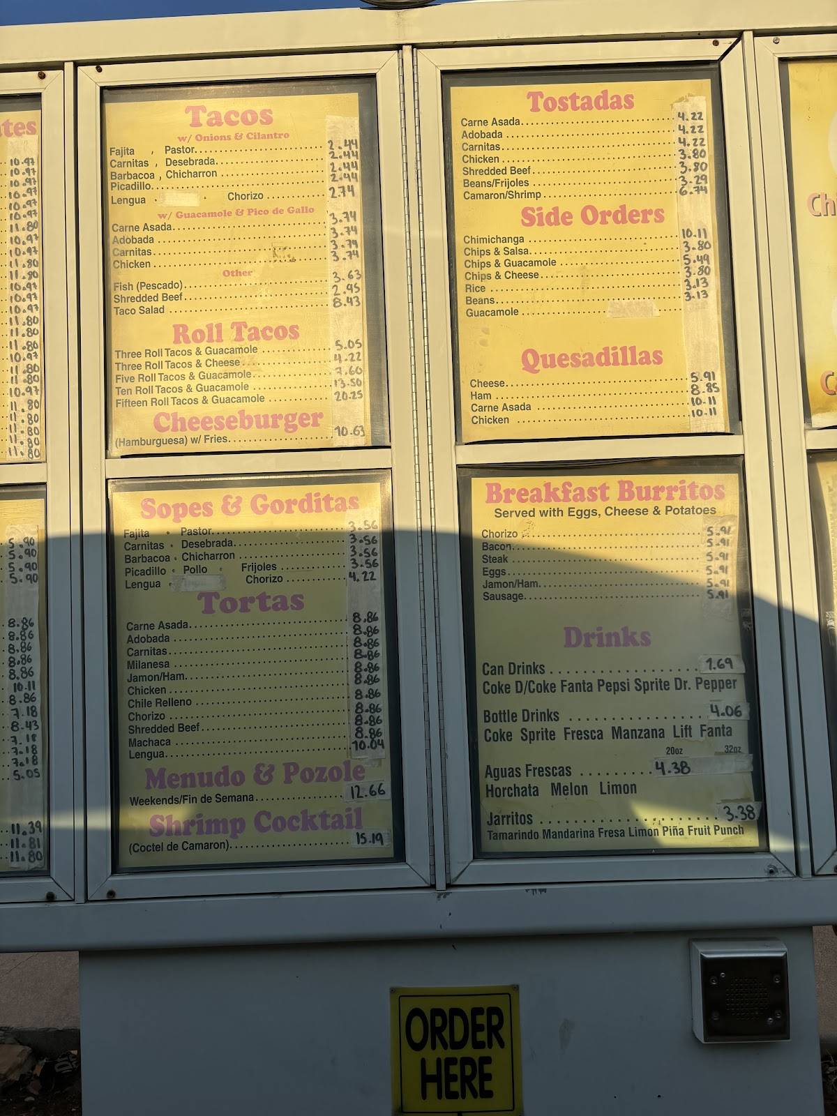 Menu at San Diego Tacos restaurant, Irving, N MacArthur Blvd