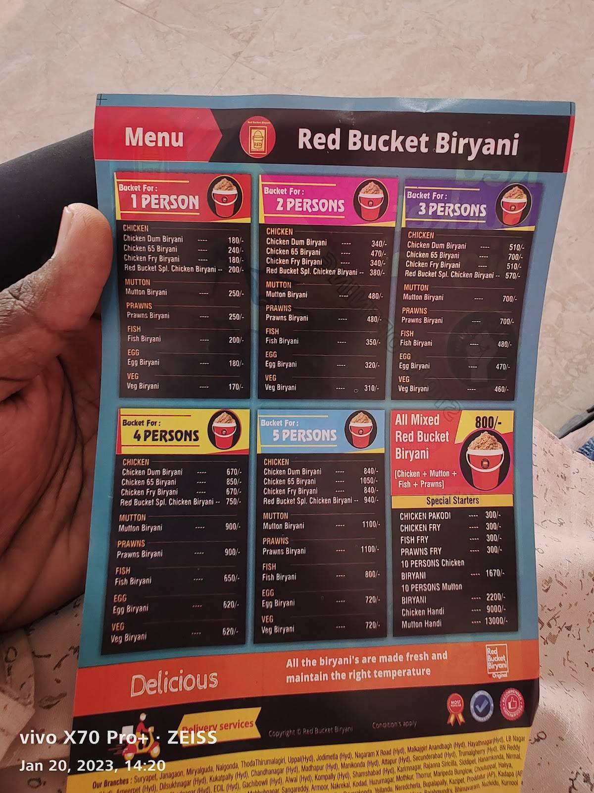 Menu at Red Bucket Biryani, Sangareddy, Sangareddy Bypass Rd
